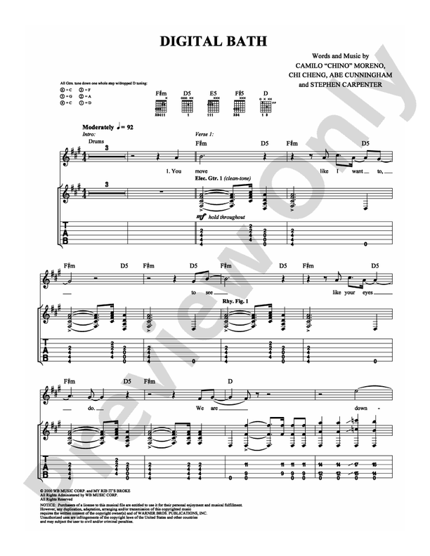 Digital Bath: Guitar TAB: Deftones - Digital Sheet Music Download