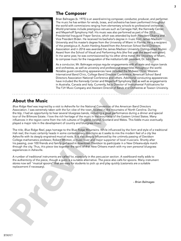 Blue Ridge Reel: Score: String Orchestra Score: Brian Balmages ...