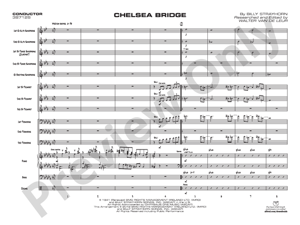 Chelsea Bridge: Jazz Ensemble Conductor Score & Parts: Billy Strayhorn ...