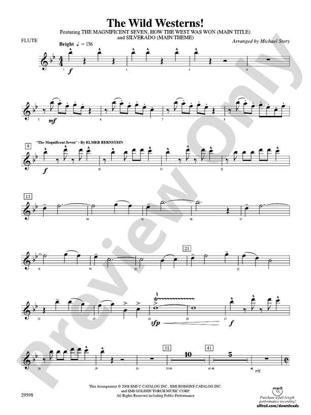 The Wild Westerns!: Flute: Flute Part - Digital Sheet Music Download