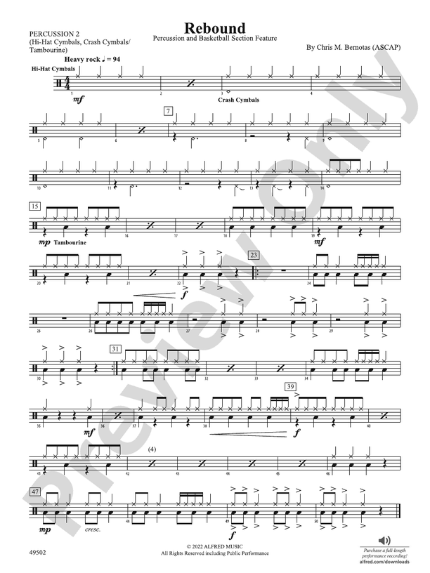 Rebound: 2nd Percussion: 2nd Percussion Part - Digital Sheet Music Download