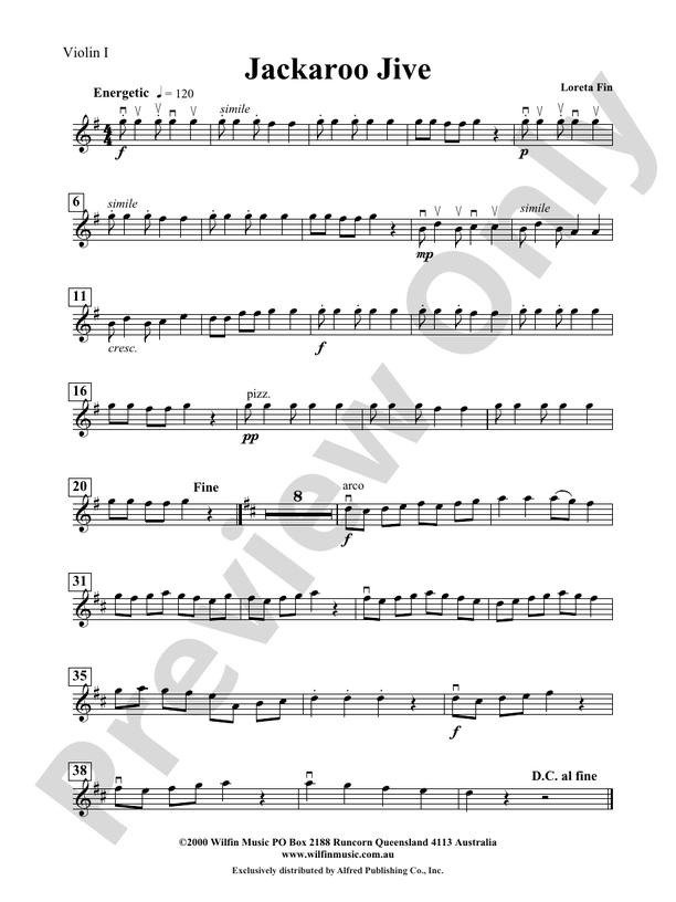 Jackaroo Jive: 1st Violin: 1st Violin Part - Digital Sheet Music Download