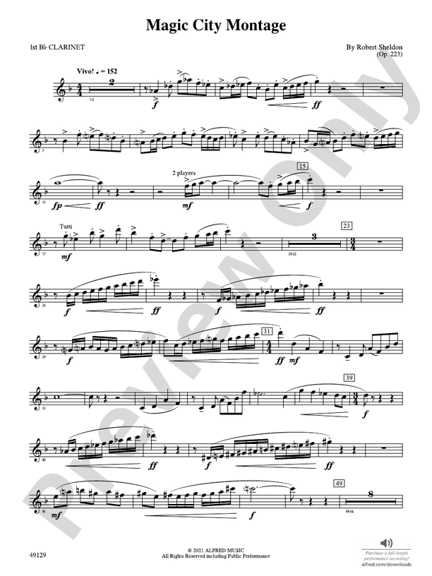 Magic City Montage: 1st B-flat Clarinet: 1st B-flat Clarinet Part - Digital Sheet Music Download