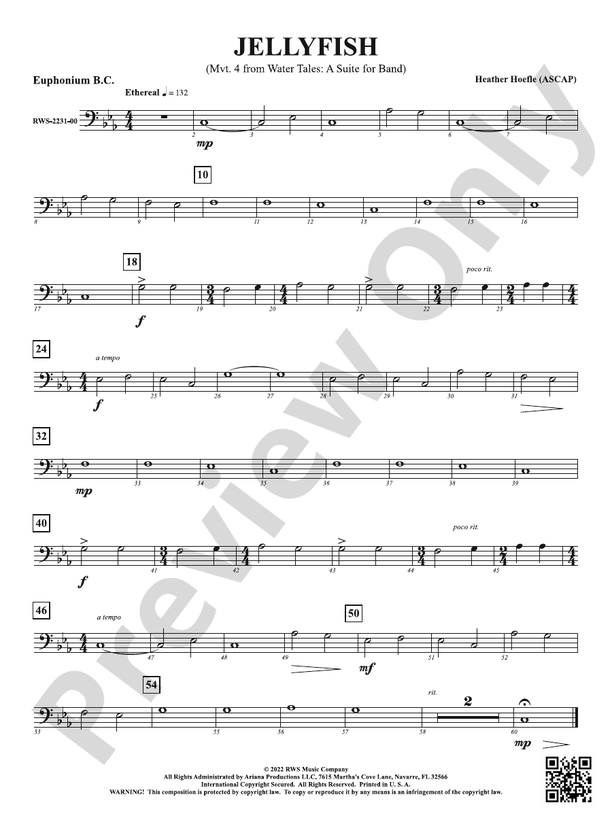 Jellyfish - Mvt. 4 from Water Tales: A Suite for Band: Baritone B.C ...