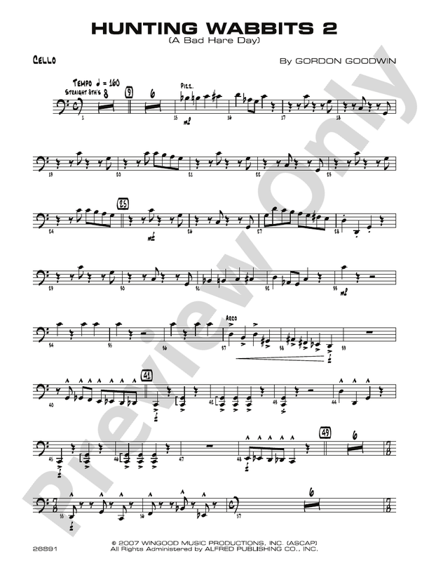 Hunting Wabbits 2 (A Bad Hare Day): Cello: Cello Part - Digital Sheet ...