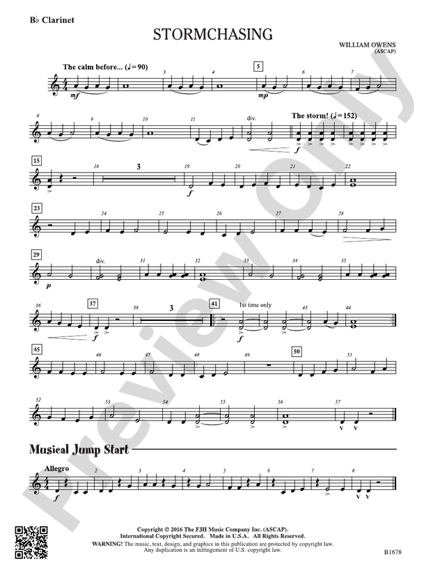 Stormchasing: B-flat Clarinet: B-flat Clarinet Part: William Owens ...