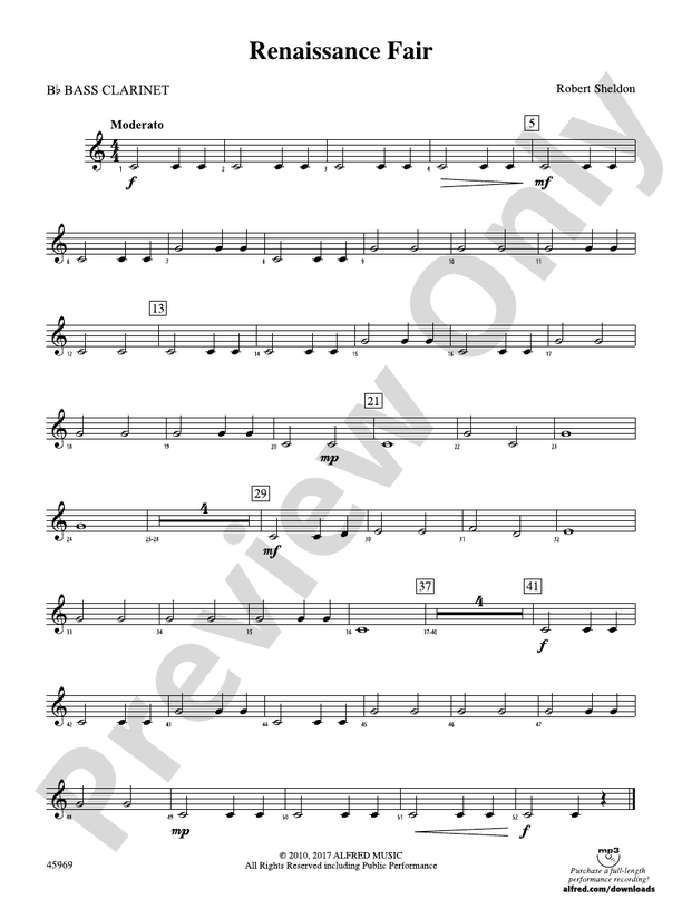 Renaissance Fair: B-flat Bass Clarinet: B-flat Bass Clarinet Part ...