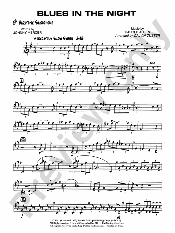 Blues in the Night: E-flat Baritone Saxophone: E-flat Baritone ...
