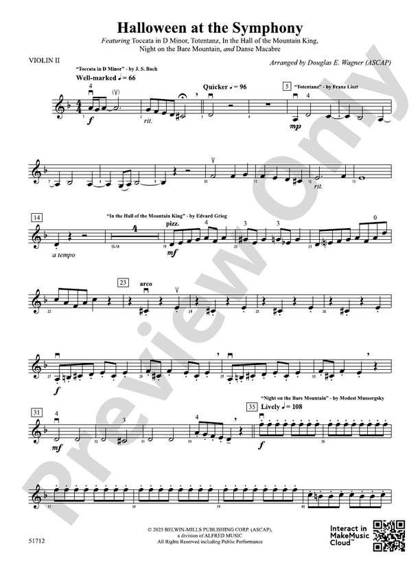 Halloween at the Symphony: 2nd Violin: 2nd Violin Part - Digital Sheet ...