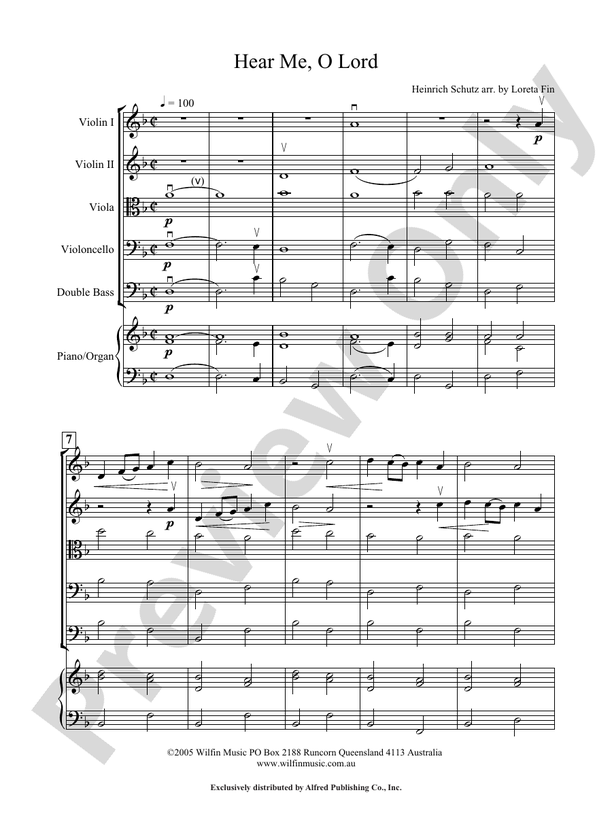 Hear Me O Lord: String Orchestra Conductor Score & Parts - Digital ...
