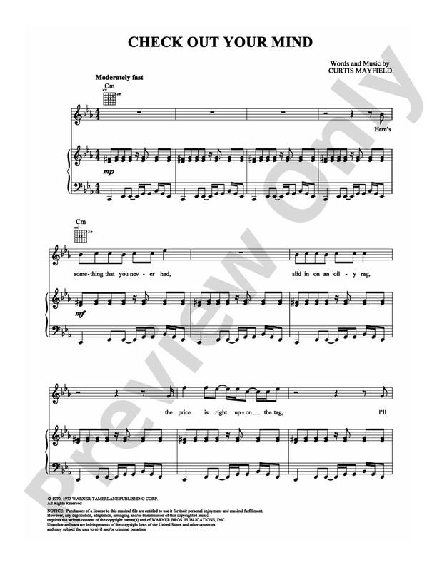 Check Out Your Mind: Piano/Vocal/Chords: Curtis Mayfield - Digital ...