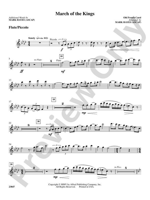 March of the Kings: Flute: Flute Part - Digital Sheet Music Download