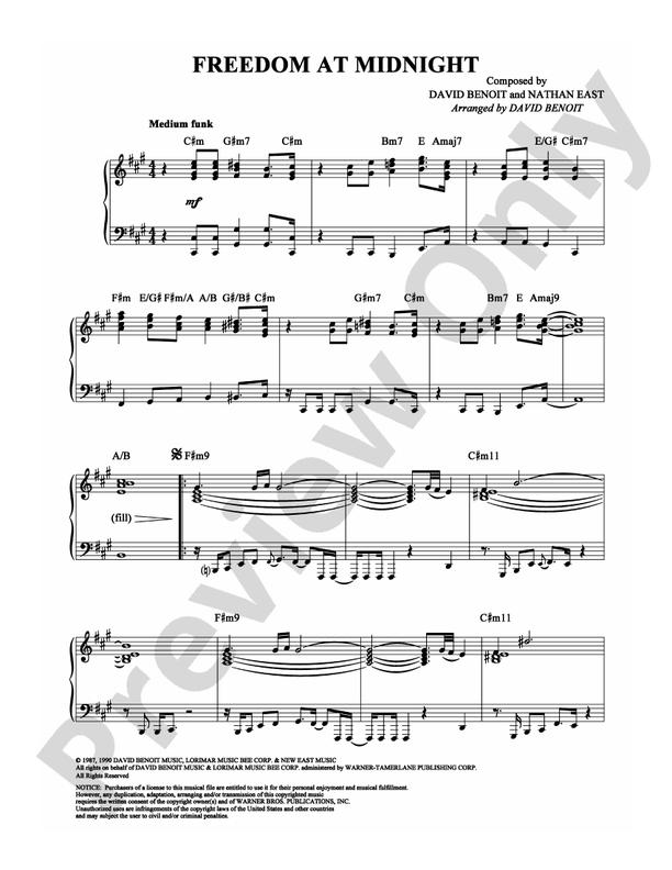Freedom at Midnight: Piano: David Benoit - Digital Sheet Music Download