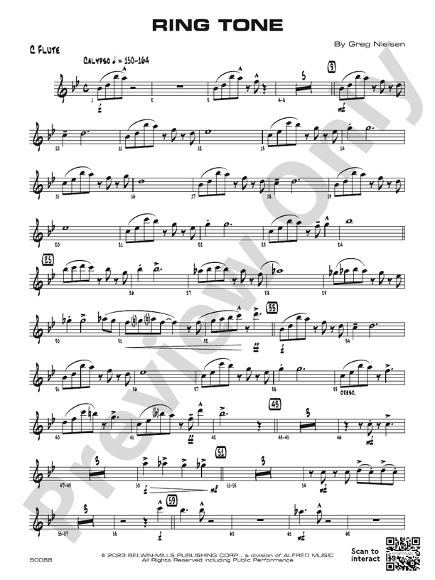 Ring Tone: Flute: Flute Part - Digital Sheet Music Download