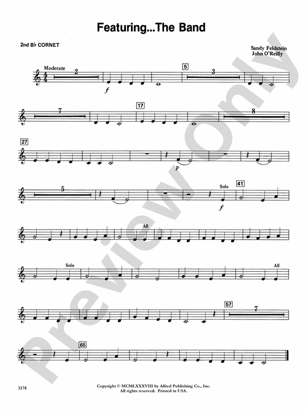Featuring the Band: 2nd B-flat Cornet: 2nd B-flat Cornet Part - Digital ...
