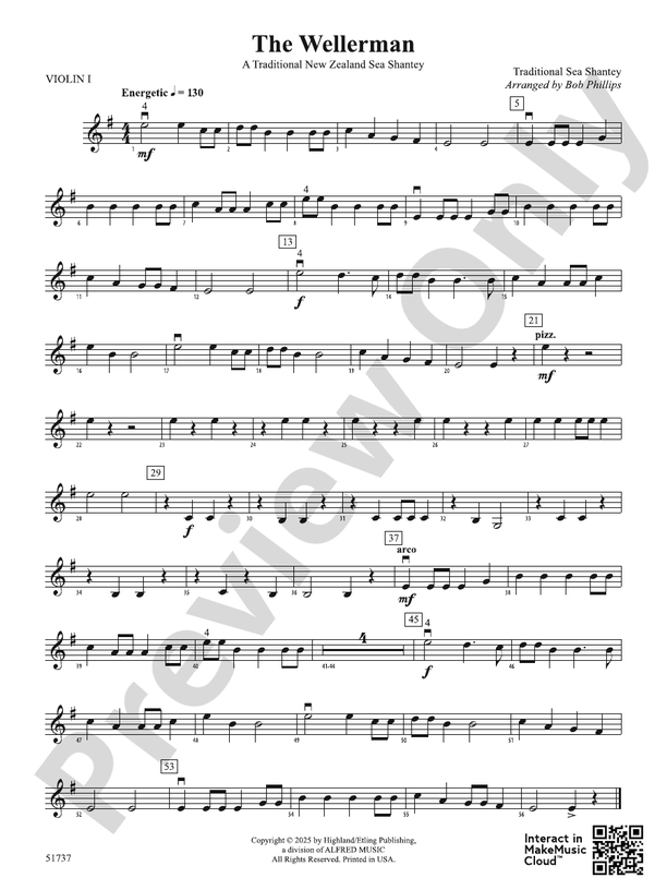 The Wellerman: 1st Violin: 1st Violin Part - Digital Sheet Music Download