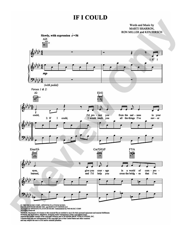 If I Could Piano Vocal Chords Celine Dion Digital Sheet Music Download