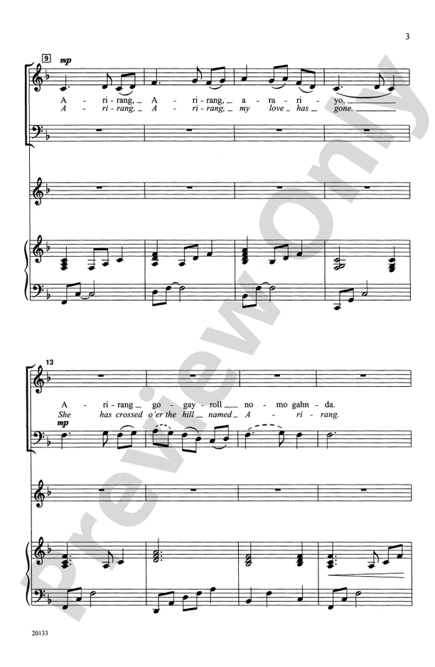 Arirang (Korean Folk Song): SATB Choral Octavo - Digital Sheet Music ...