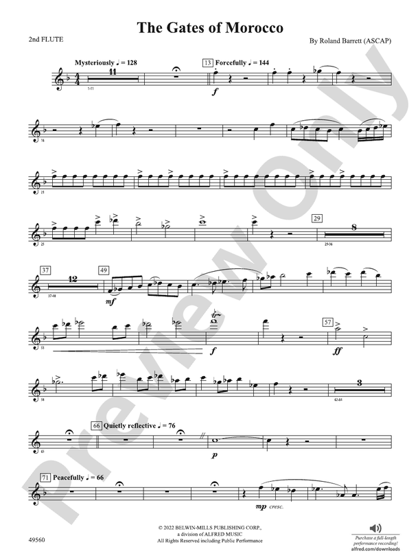The Gates of Morocco: 2nd Flute: 2nd Flute Part - Digital Sheet Music ...