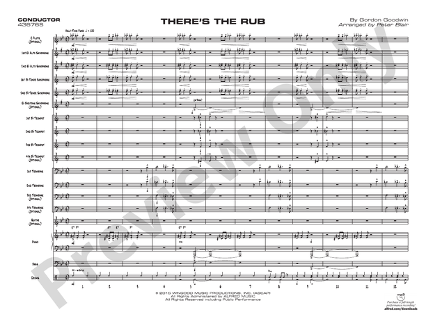 There's the Rub: Jazz Ensemble Conductor Score & Parts: Gordon Goodwin - Digital Sheet Music ...