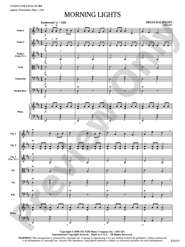 Morning Lights: Score: : Brian Balmages - Digital Sheet Music Download