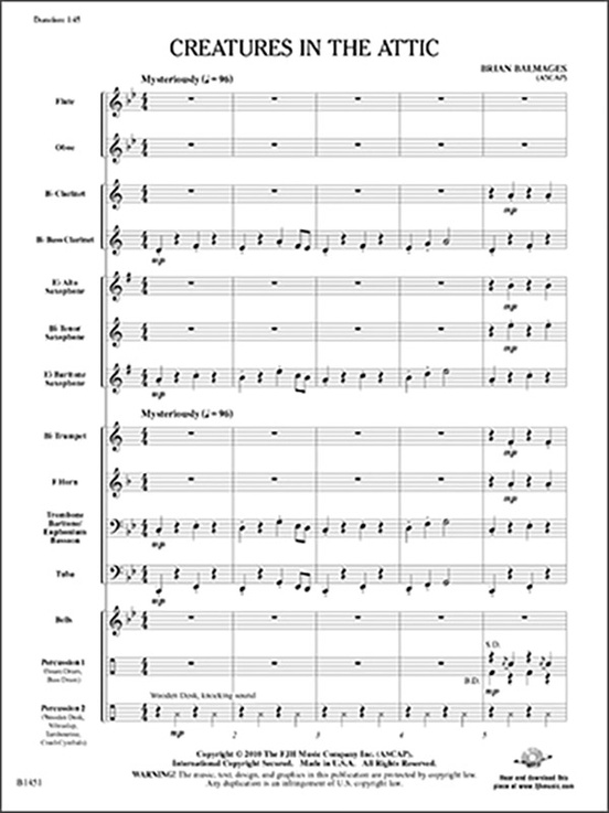 Creatures in the Attic: Concert Band Conductor Score: Brian Balmages ...