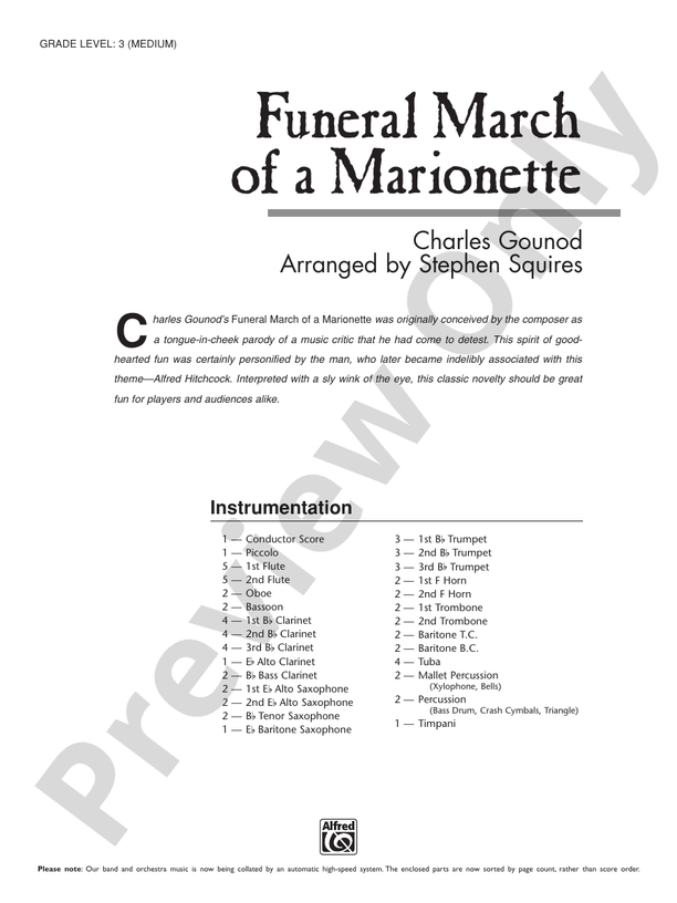 Funeral March of a Marionette: Score: Concert Band Score - Digital ...