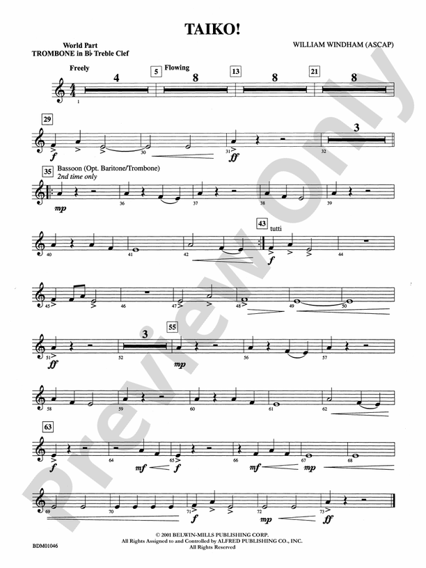 Taiko!: (wp) 1st B-flat Trombone T.C.: (wp) 1st B-flat Trombone T.C ...