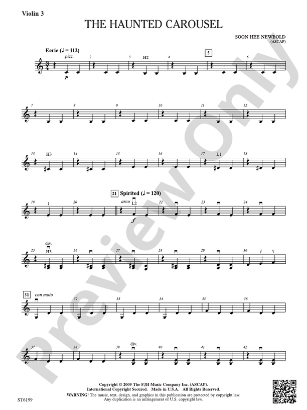 The Haunted Carousel: Violin 3 (Viola T.C.): Violin 3 (Viola T.C.) Part ...
