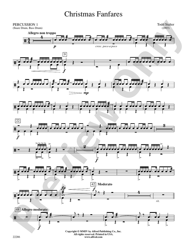 Christmas Fanfares: 1st Percussion: 1st Percussion Part - Digital Sheet ...