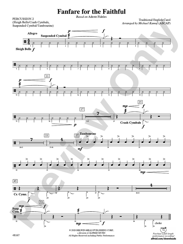 Fanfare for the Faithful: 2nd Percussion: 2nd Percussion Part - Digital Sheet Music Download