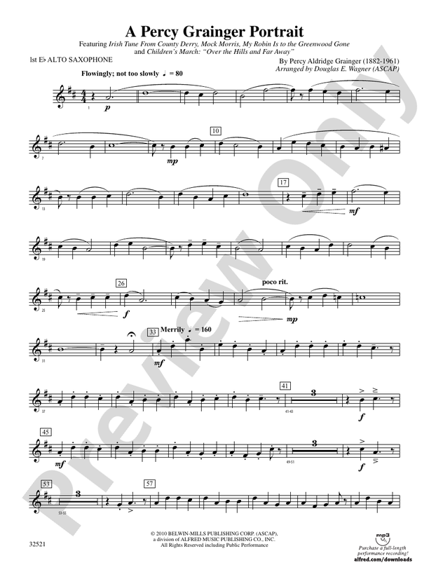 A Percy Grainger Portrait: E-flat Alto Saxophone: E-flat Alto Saxophone ...