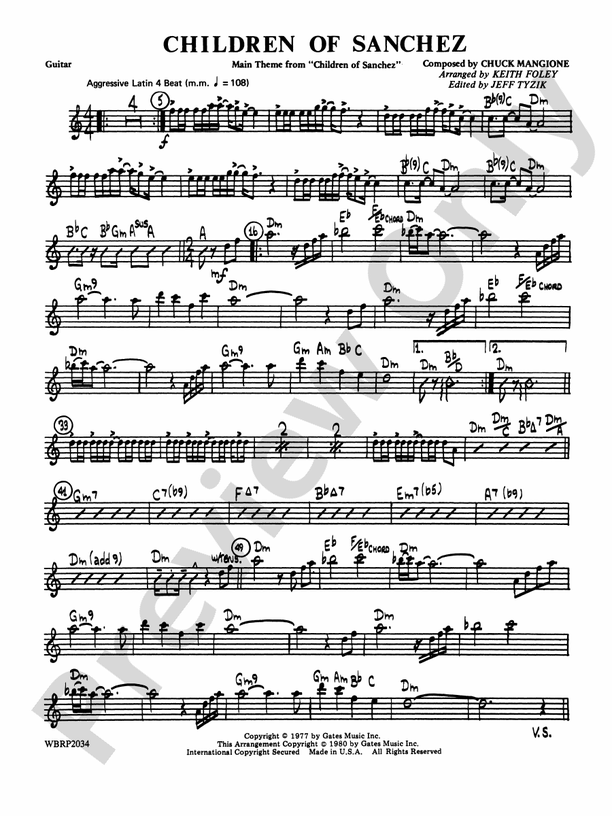 Children of Sanchez: Guitar: Guitar Part - Digital Sheet Music Download