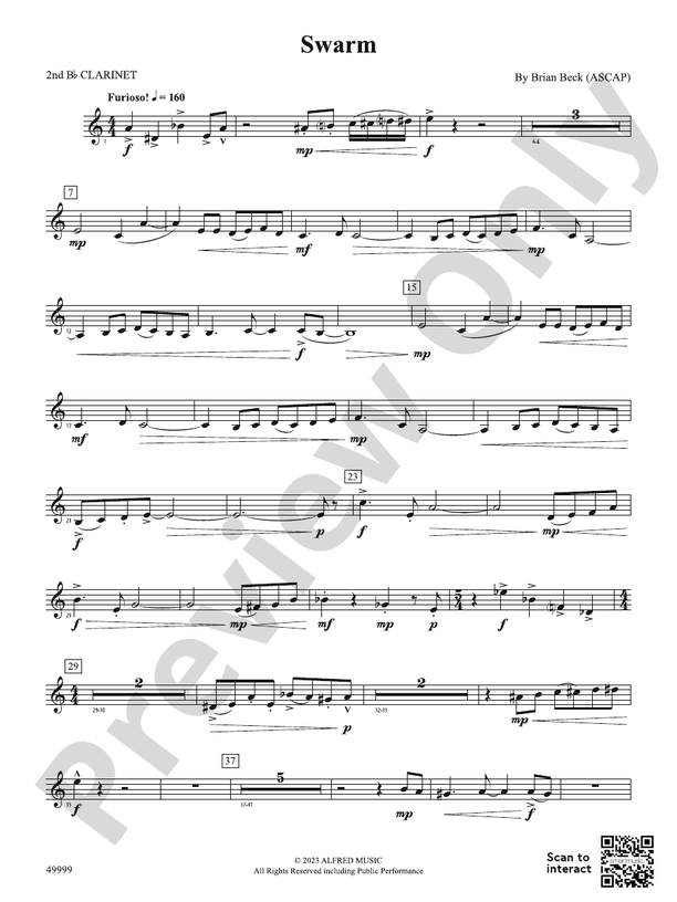 Swarm: 2nd B-flat Clarinet: 2nd B-flat Clarinet Part - Digital Sheet ...