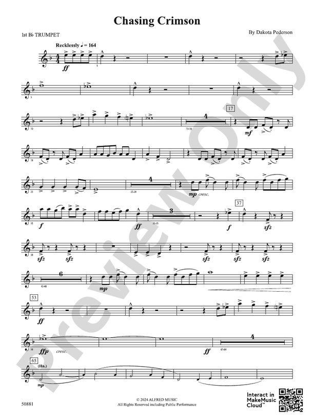 Chasing Crimson: 1st B-flat Trumpet: 1st B-flat Trumpet Part - Digital ...