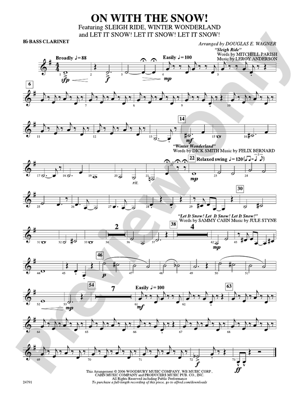 On with the Snow!: B-flat Bass Clarinet: B-flat Bass Clarinet Part ...