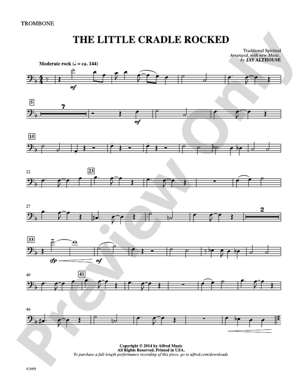 The Little Cradle Rocked: Trombone: Trombone Part - Digital Sheet Music ...