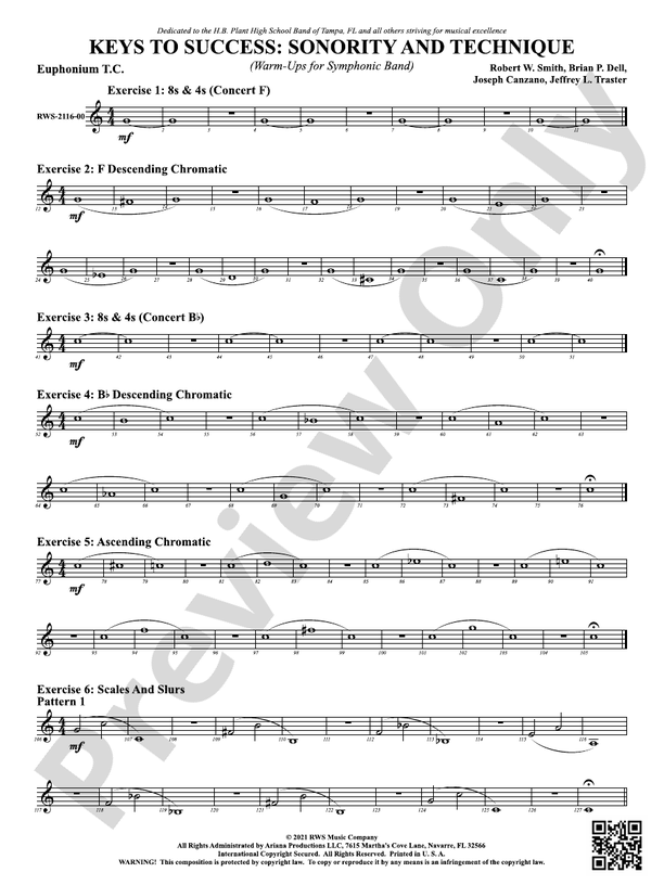 Keys to Success: Sonority and Technique - Warm-Ups for Symphonic Band ...