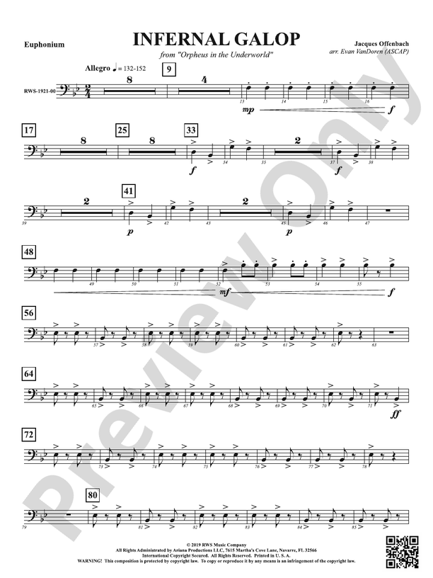 Infernal Galop - From Orpheus in the Underworld: Baritone B.C ...