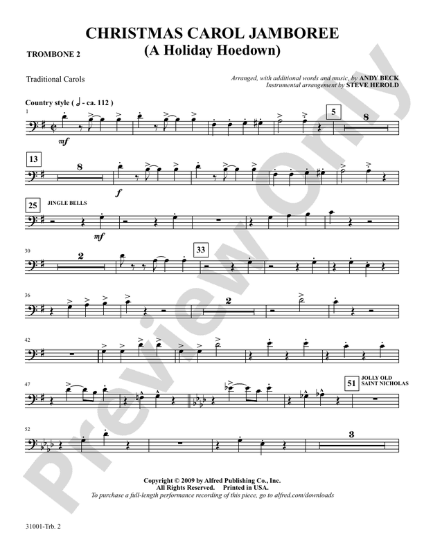 Christmas Carol Jamboree (A Holiday Hoedown): 2nd Trombone: 2nd Trombone Part - Digital Sheet ...