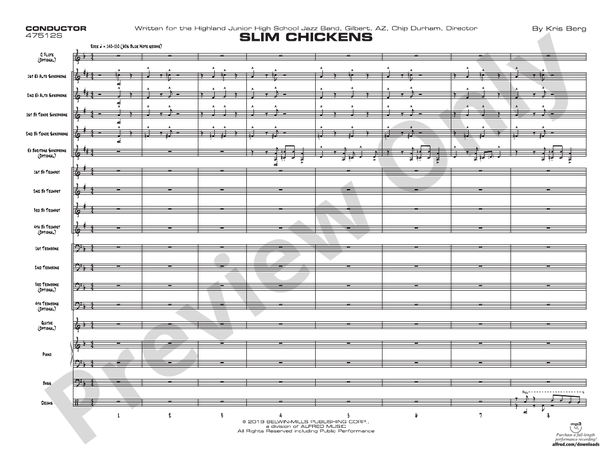 Slim Chickens: Score: Jazz Ensemble Score - Digital Sheet Music Download