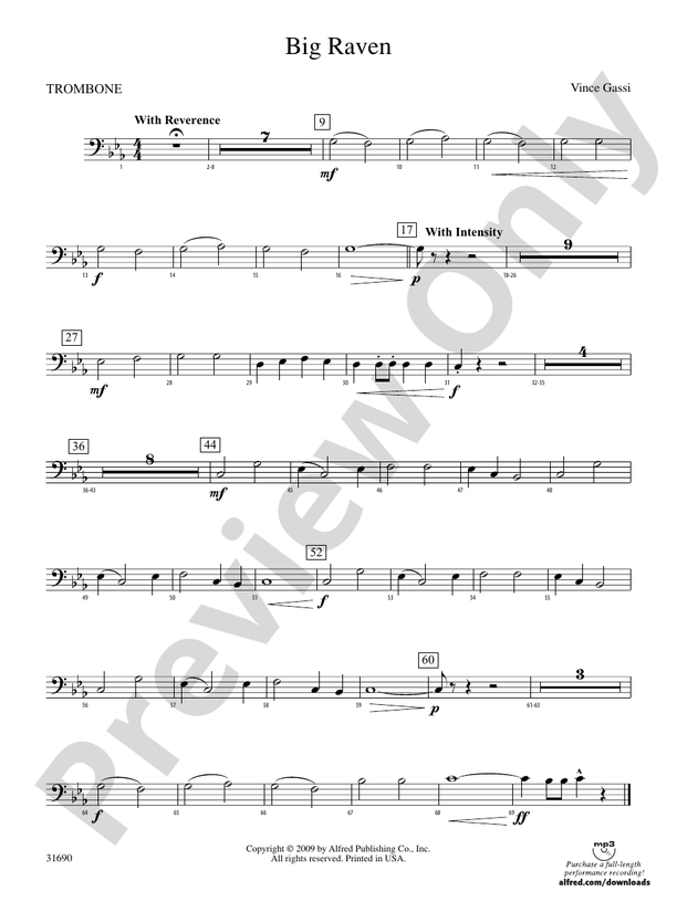 Big Raven: 1st Trombone: 1st Trombone Part - Digital Sheet Music Download