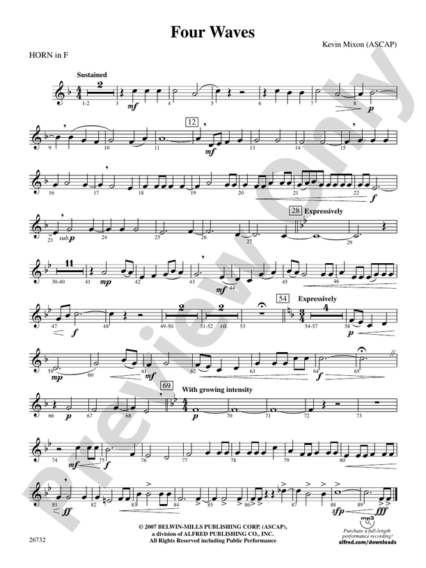 Four Waves: 1st F Horn: 1st F Horn Part - Digital Sheet Music Download
