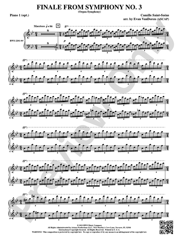 Finale From Symphony No 3 Organ Symphony Optional Piano 1 Optional