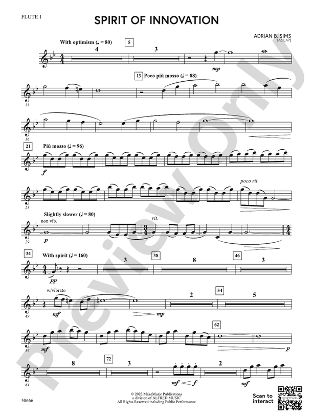 Spirit of Innovation: Flute: Flute Part - Digital Sheet Music Download