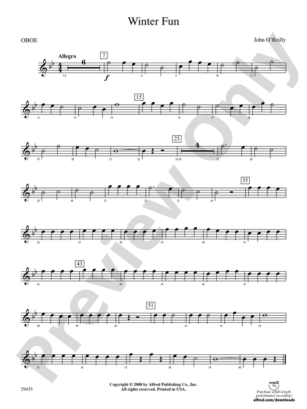 Winter Fun: Oboe: Oboe Part - Digital Sheet Music Download