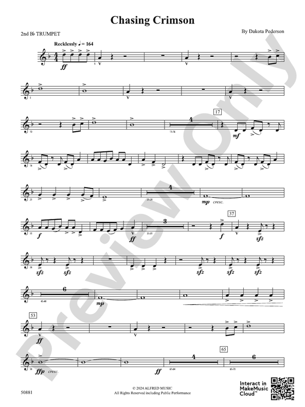 Chasing Crimson: 2nd B-flat Trumpet: 2nd B-flat Trumpet Part - Digital ...