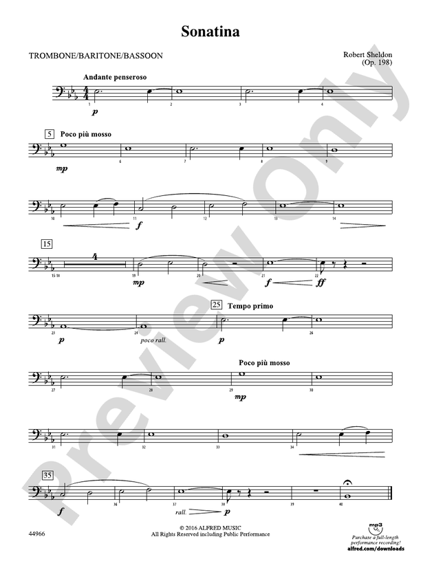 Sonatina: 1st Trombone: 1st Trombone Part - Digital Sheet Music Download