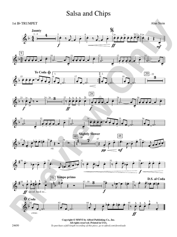 Salsa and Chips: 1st B-flat Trumpet: 1st B-flat Trumpet Part - Digital ...