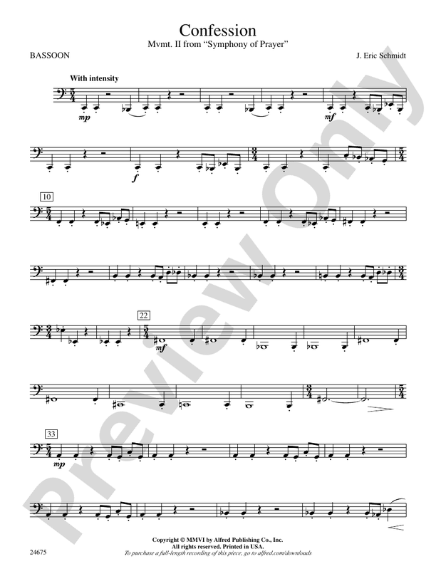 Confession (Movement 2 of Symphony of Prayer): Bassoon: Bassoon Part ...